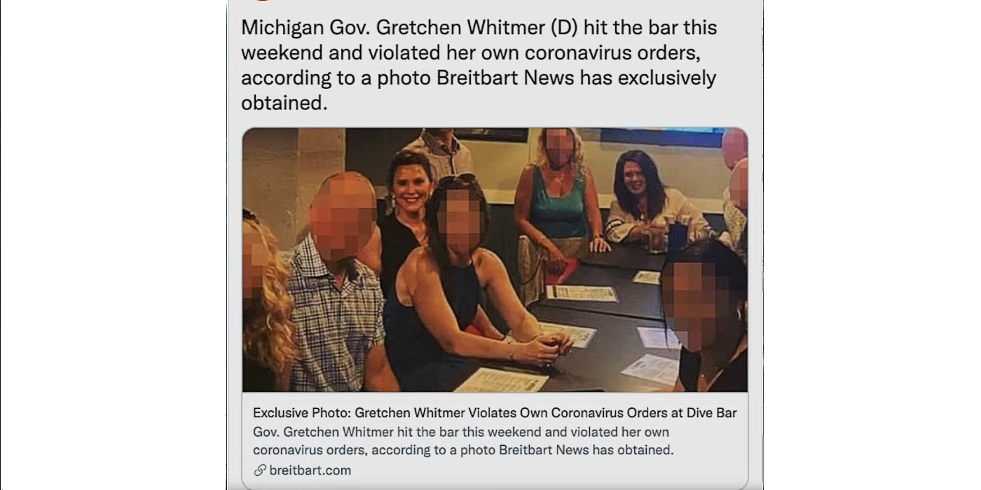 Whitmer Claims 'Human' Mistake after Caught in Crowded Bar Violating ...