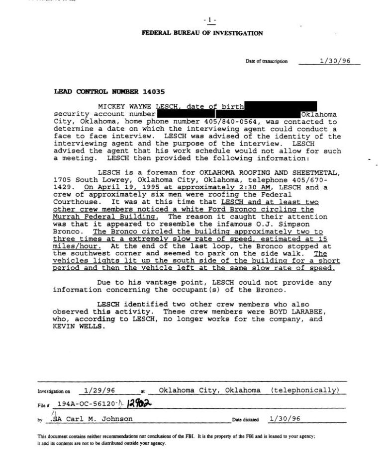 SPECIAL REPORT: The OKC Bombing Sting Operation and the Ford Bronco ...